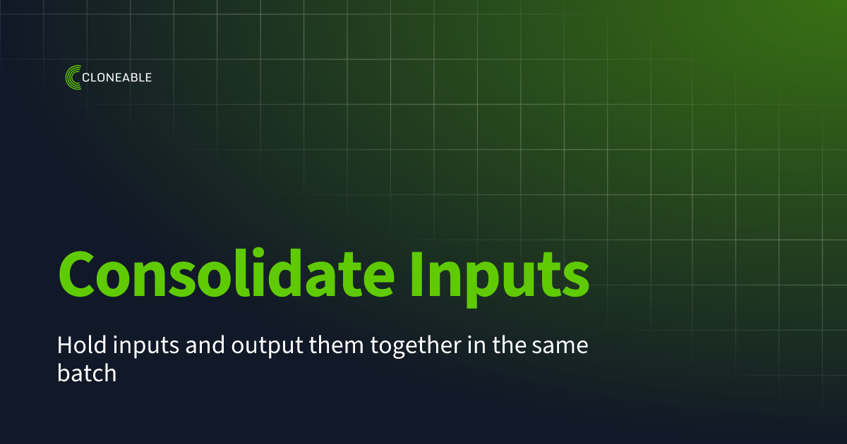 Consolidate Inputs | Cloneable Documentation